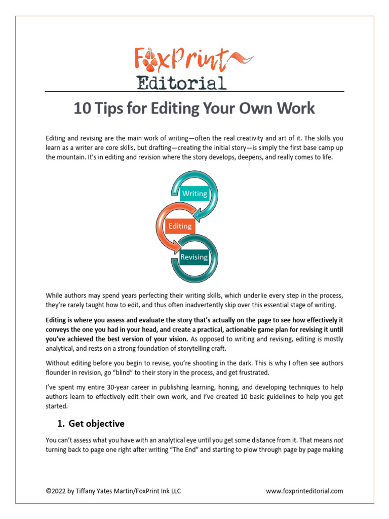 10 Tips For Editing Your Own Writing - FoxPrintEditorial | PDF | Editing