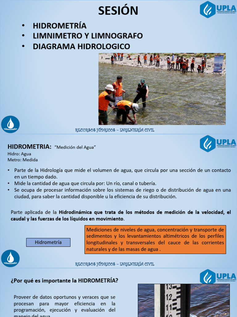 Limnímetro y Limnógrafo en Hidrometría | PDF | Agua | Descarga (hidrología)