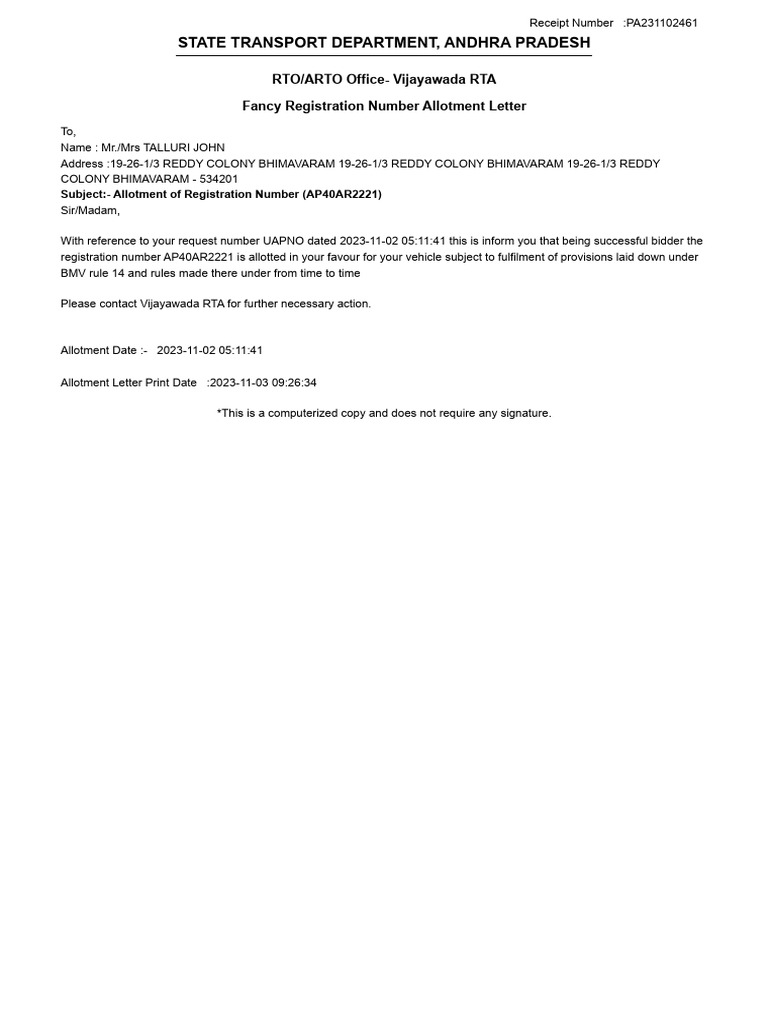 State Transport Department, Andhra Pradesh: RTO/ARTO Office-Vijayawada ...