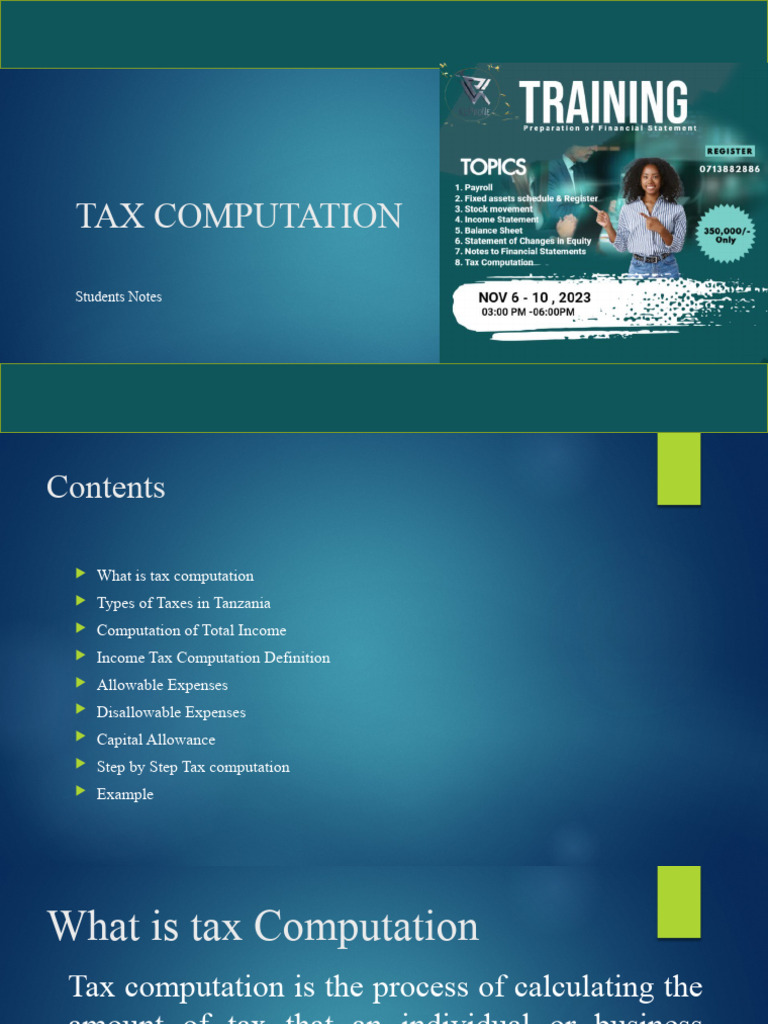 Tax Computation Part 1 | PDF | Expense | Taxes
