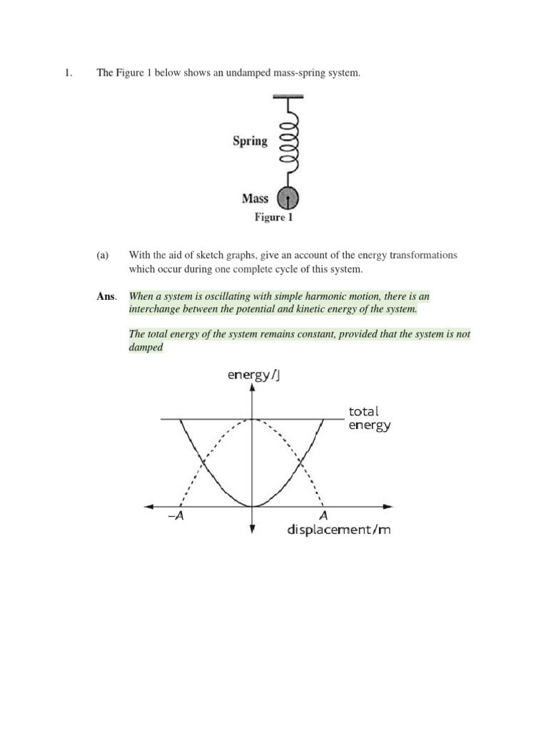 CAPE Physics - U1 - M2 - SHM | PDF | Oscillation | Damping