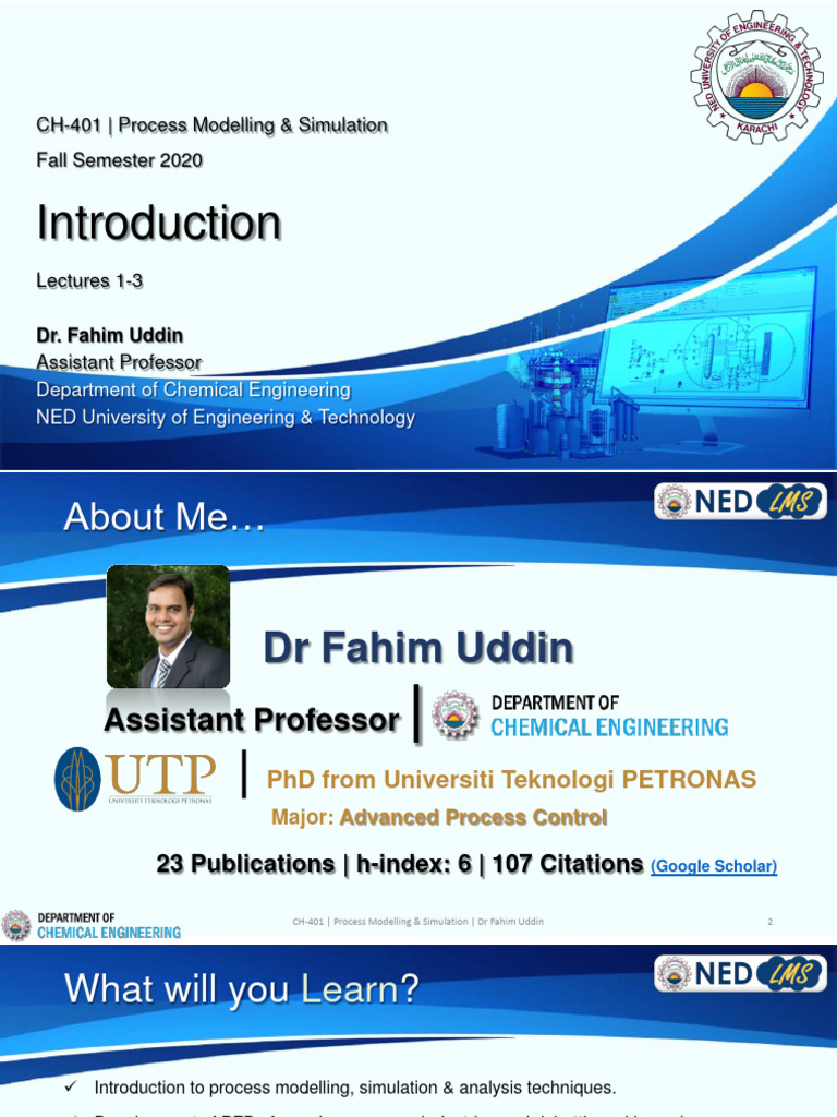 PMS CH-401 - Week 1 | PDF | Simulation | Fluid Dynamics