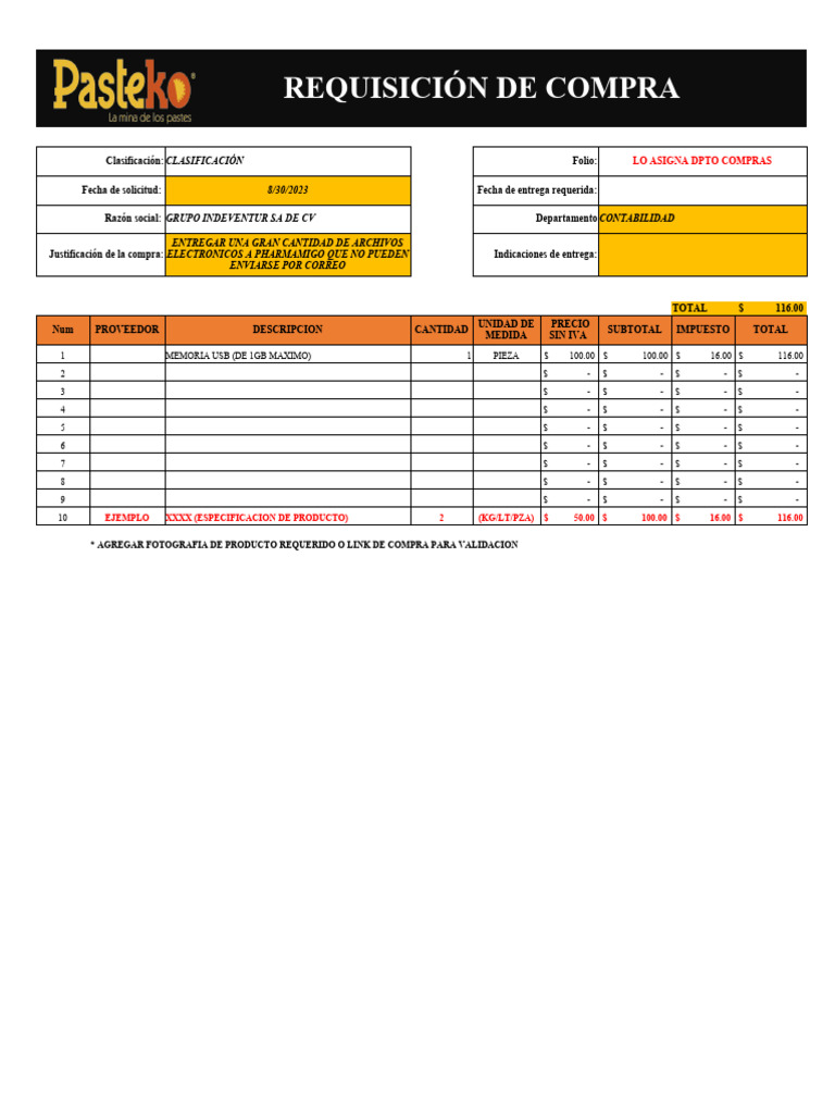 REQUISICION DE COMPRA | PDF
