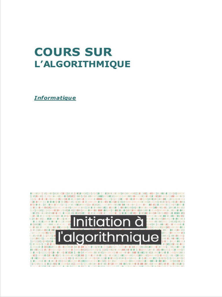 Initiation À L'algorithmique | PDF