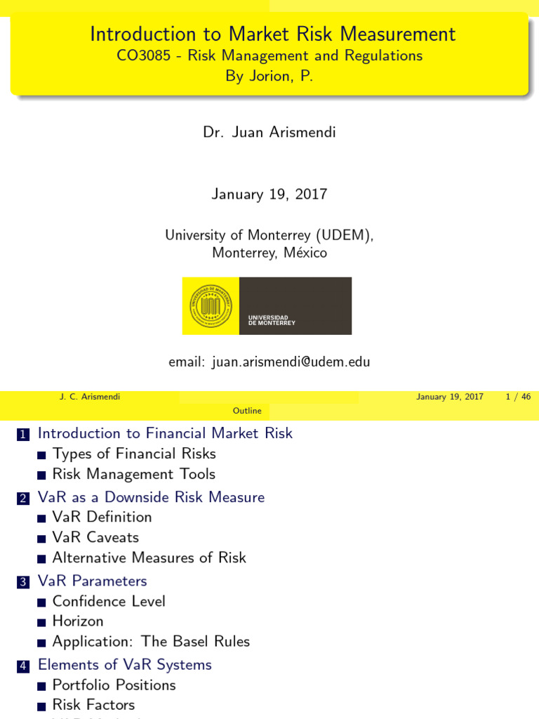 Lesson 02 - Co3085 | PDF | Value At Risk | Financial Risk