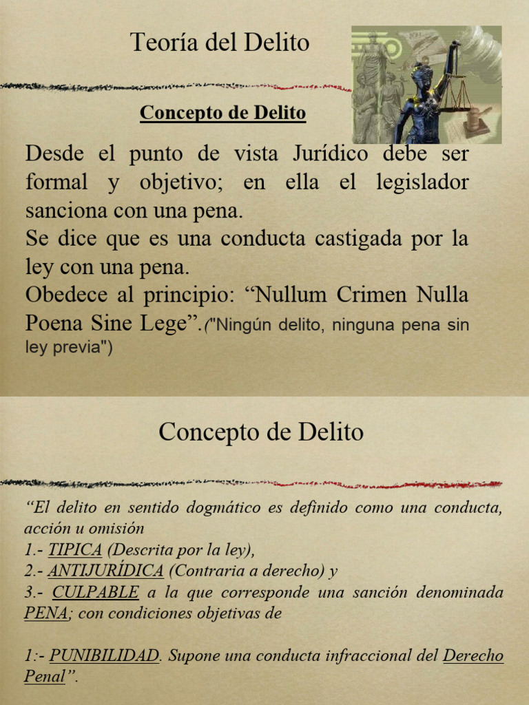 Teoria Del Delito | PDF | Derecho penal | Conceptos legales