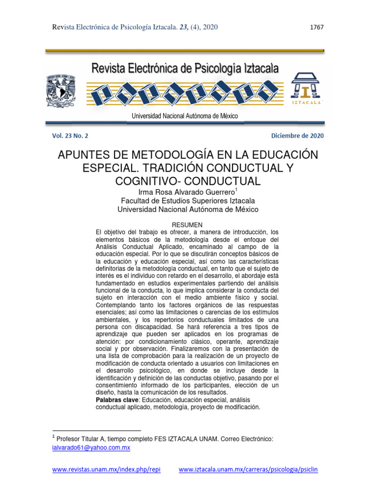 Metodología de La Educación Especial | PDF | Sicología | Aprendizaje
