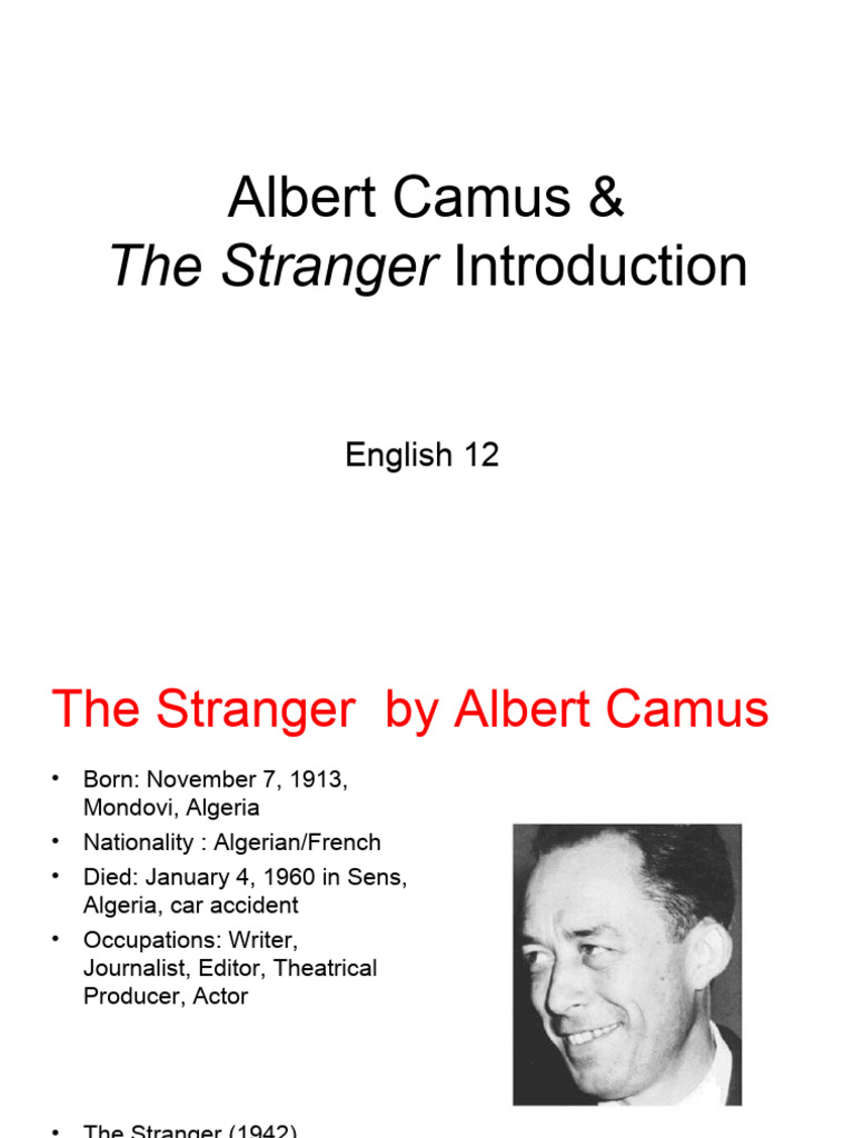 Intro To The Stranger | PDF | Albert Camus | Algeria