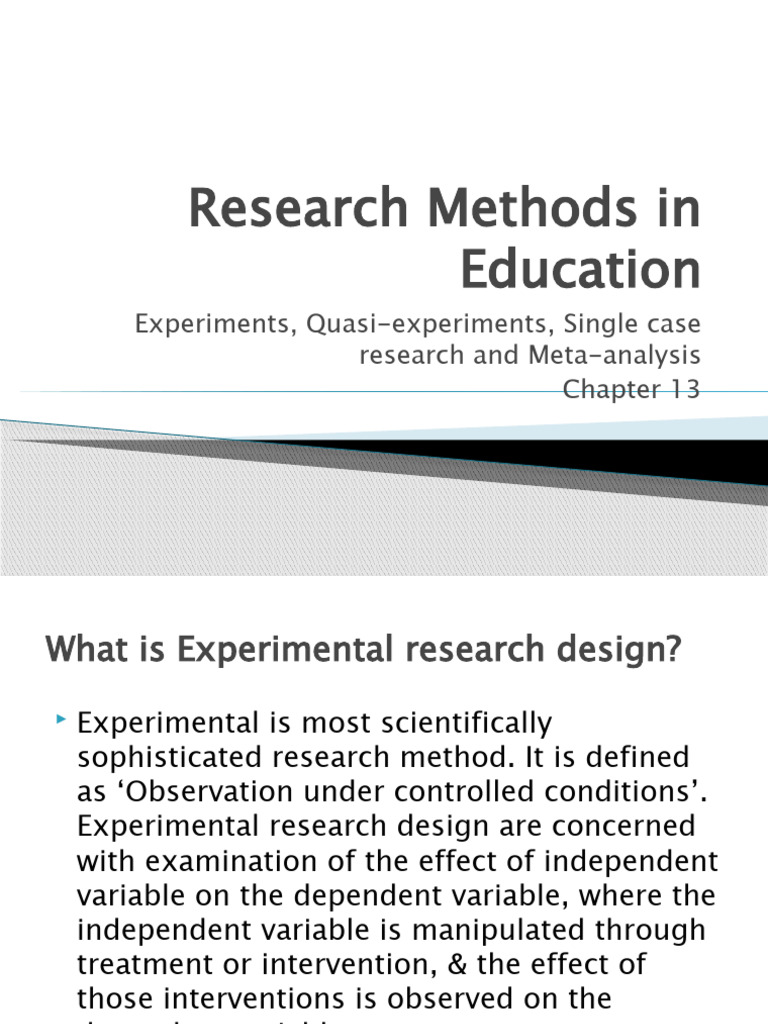 Experimental Research Gesigns | PDF | Experiment | Design Of Experiments