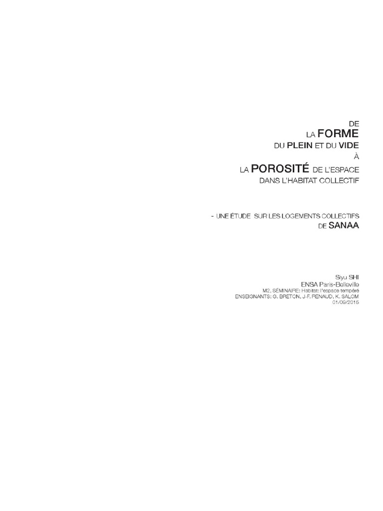 De La Forme Du Plein Et Du Vide | PDF