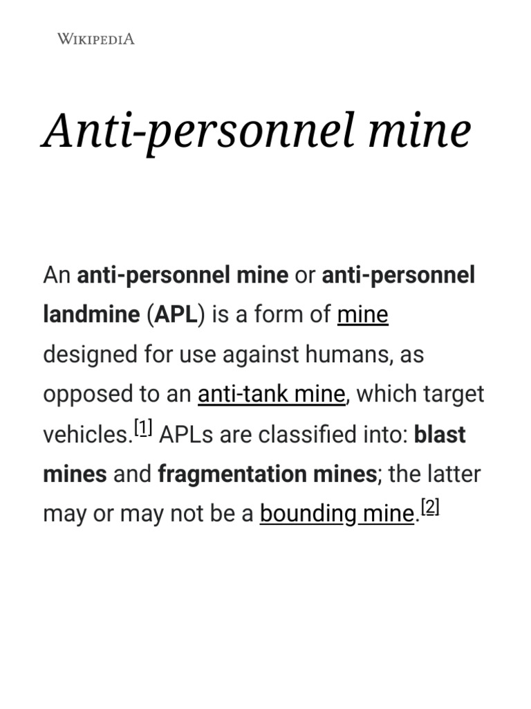 Anti-Personnel Mines Explained | PDF | Land Mine | Warfare