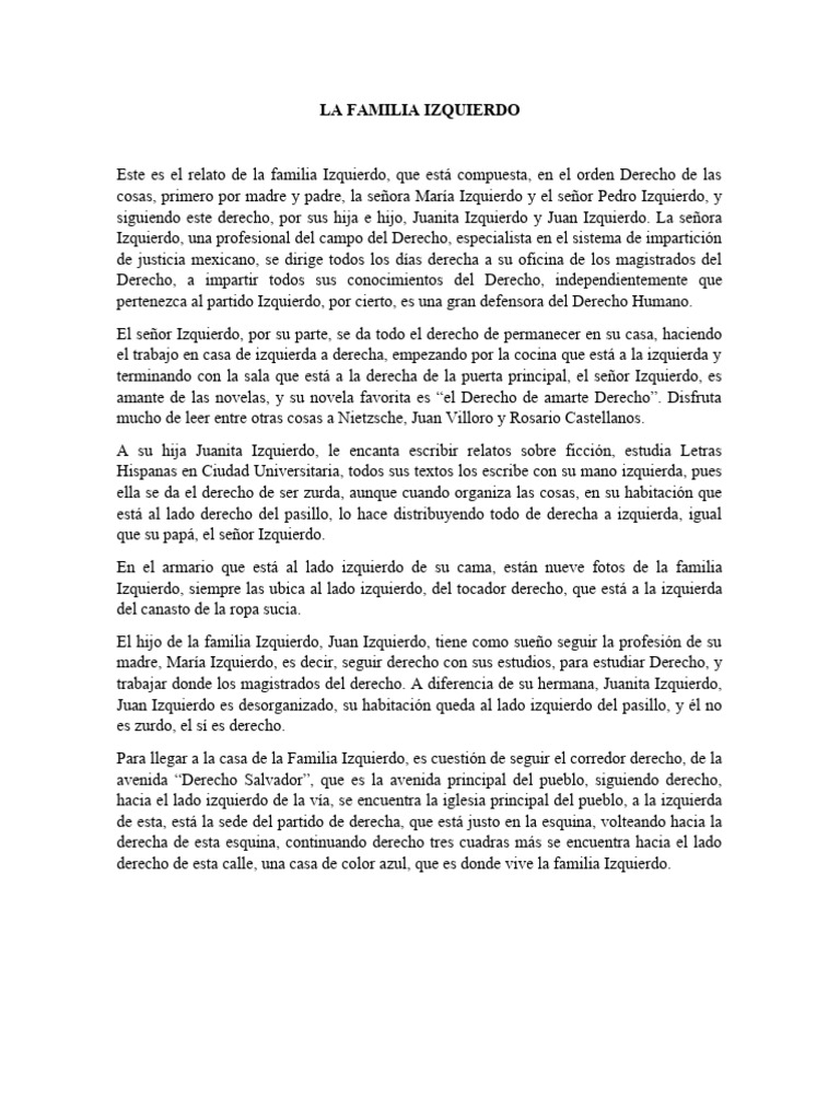 Relato de la Familia Izquierdo | PDF | Ciencias sociales