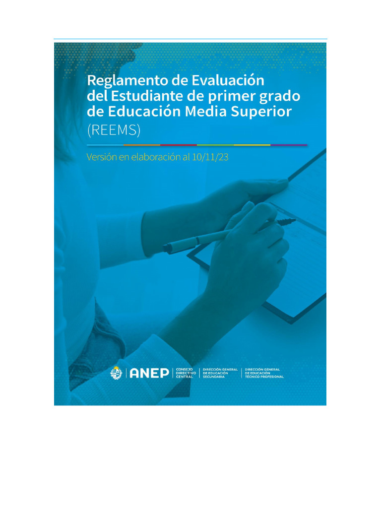 Reglamento de Evaluación Del Estudiante de Primer Grado en Educación Media Superior | PDF ...