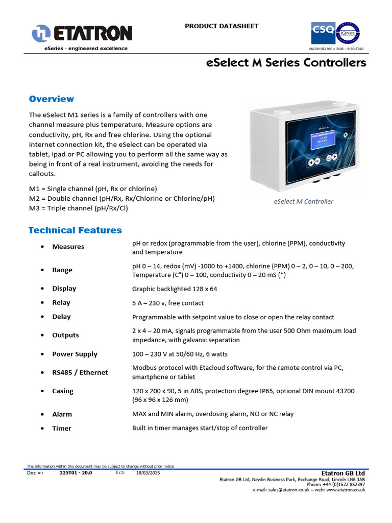 eSelect-M-series-datasheet-2023 | PDF | Relay | Computer Hardware