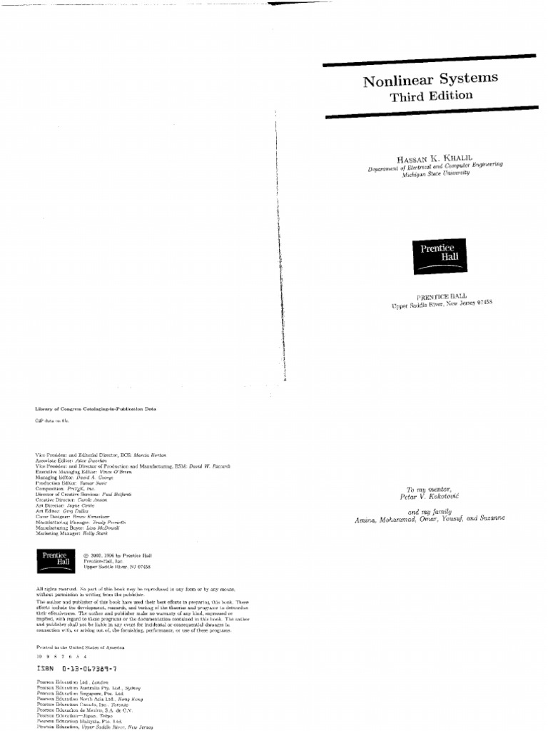 BOOK Khalil Nonlinear Systems | PDF