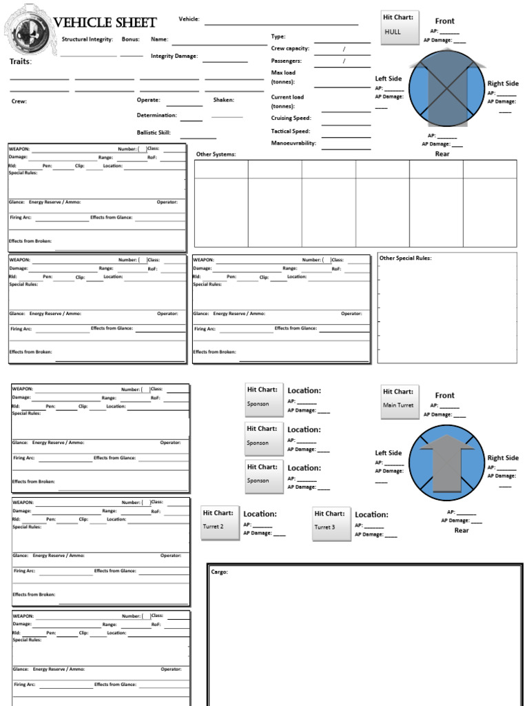 Advanced Dark Heresy - Vehicle Sheet - Fillable | PDF | Vehicles ... Advanced Dark Heresy - Vehicle Sheet - Fillable | PDF | Vehicles ...