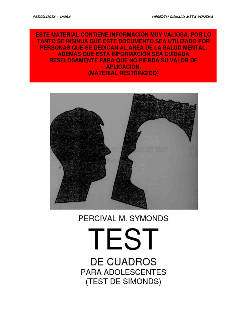 Test de SYMOND | PDF | Psicoterapia | Ciencias del comportamiento
