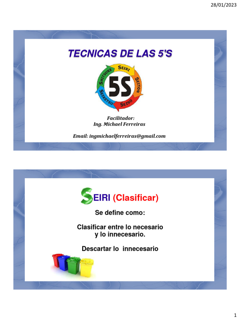 Tecnicas de Las 5'S | PDF | Disciplinas