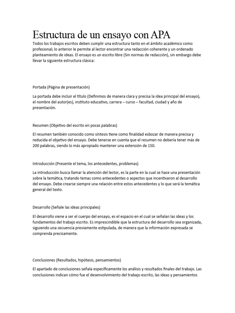 Estructura de un ensayo según normas APA | PDF | Informática