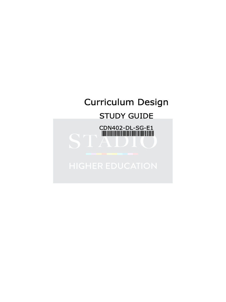 Curriculum Design (CDN402-DL-SG-E1) WM | PDF | Educational Assessment ...
