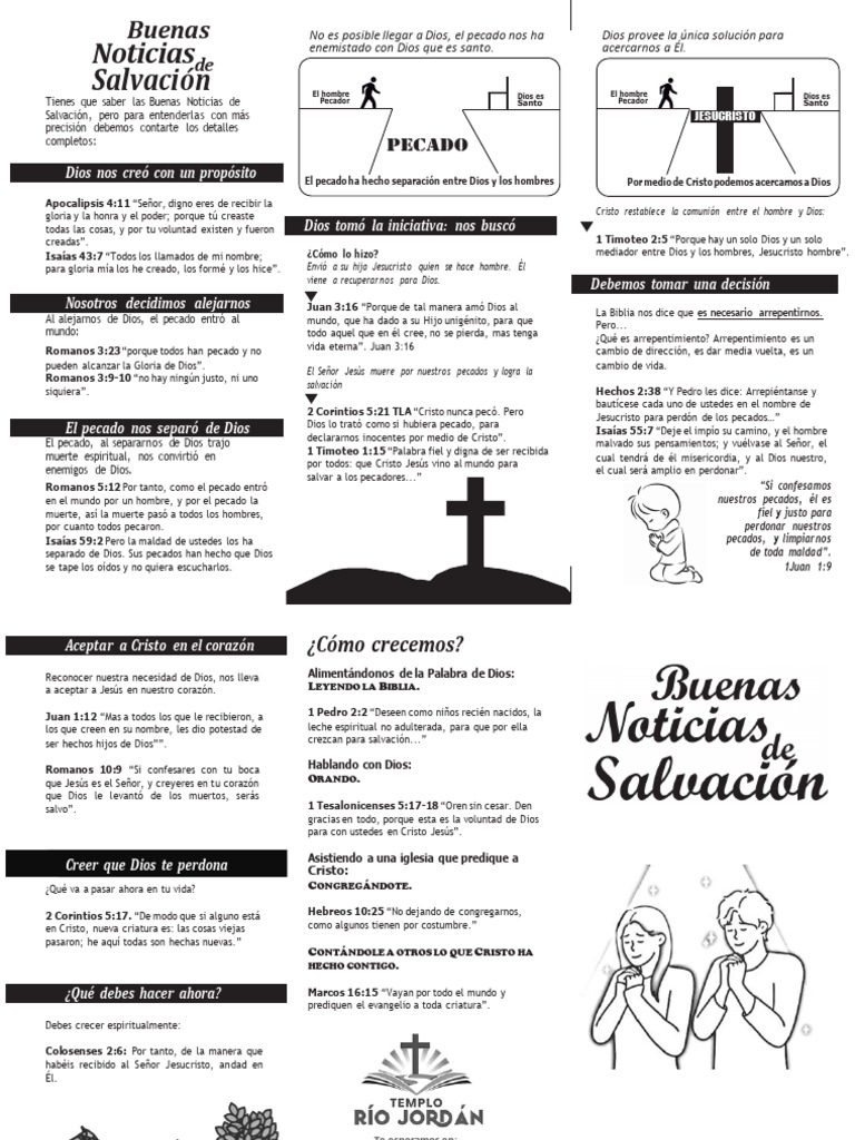 Tríptico Evangelismo Práctico 1 Listo | PDF | Pecado | Salvación