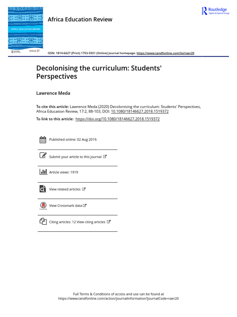 Decolonising The Curriculum Students Perspectives | PDF | Curriculum ...