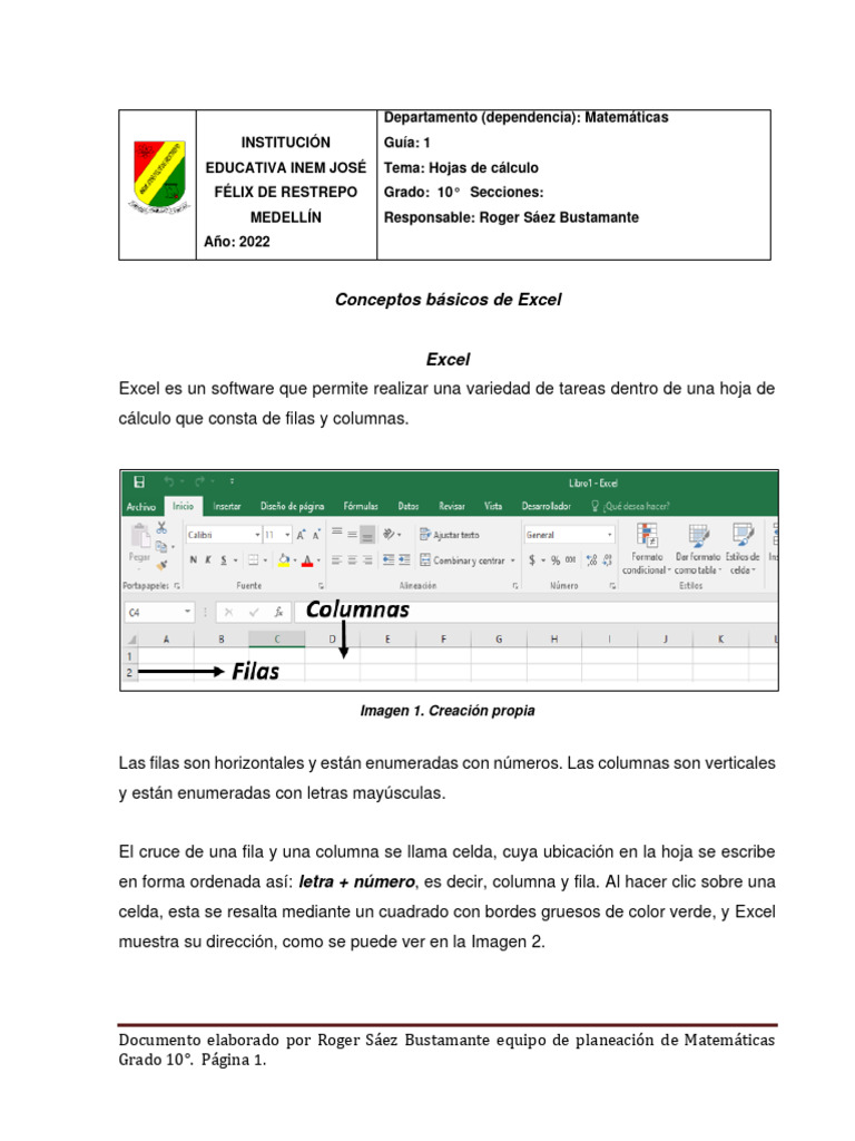 Guía Excel 10° | Descargar gratis PDF | Microsoft Excel | Función ...
