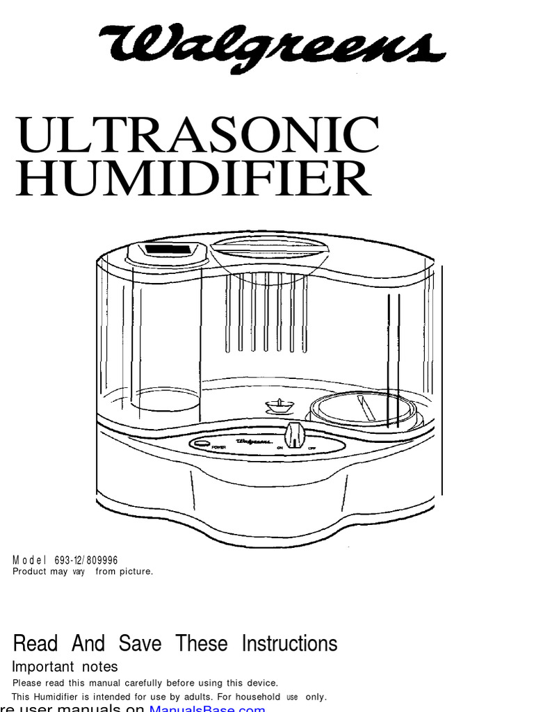 Ultrasonic Humidifier: Read and Save These Instructions | PDF ...