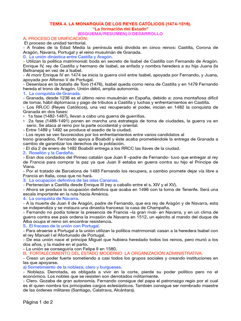 Tema 4 RRCC Esquema | PDF | España