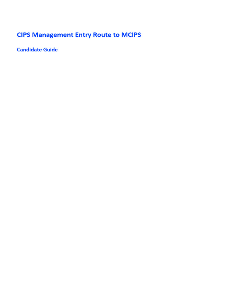 Cips Mer Assessment Candidate Guide Incl Appendices Pdf Procurement