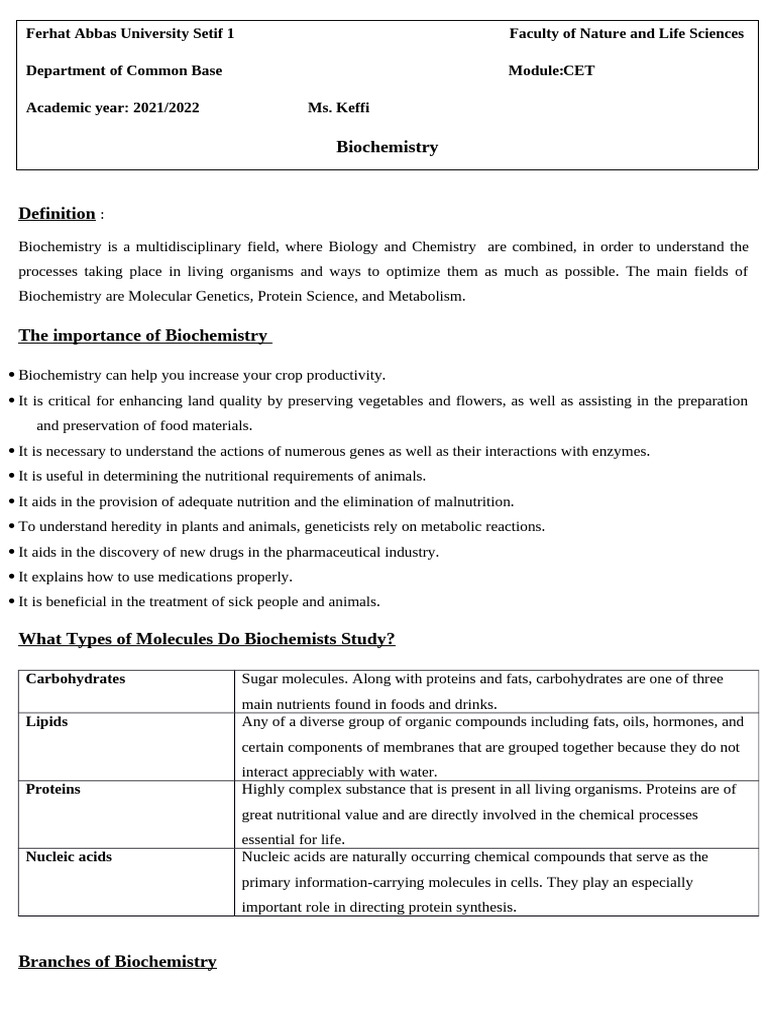 Lecture 03 Biochemistry | PDF | Biochemistry | Chemistry