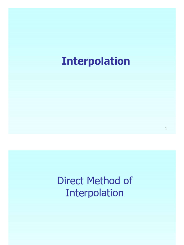 Numerical Interpolation | PDF | Interpolation | Algebra