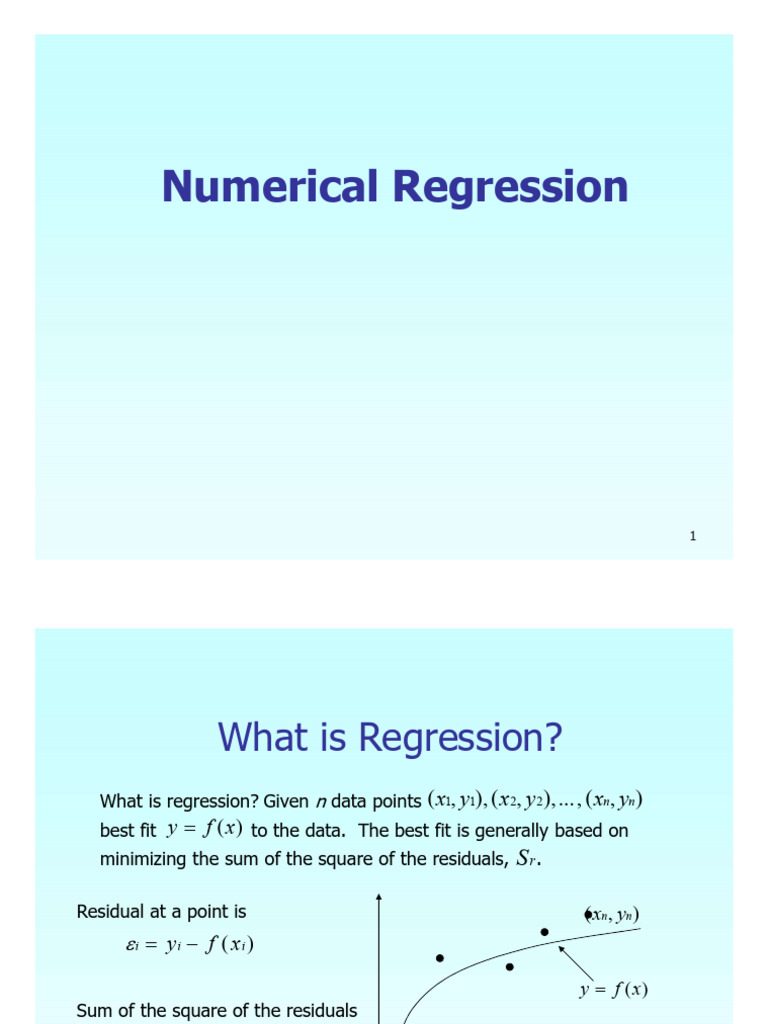 Numerical Regression | PDF | Errors And Residuals | Regression Analysis