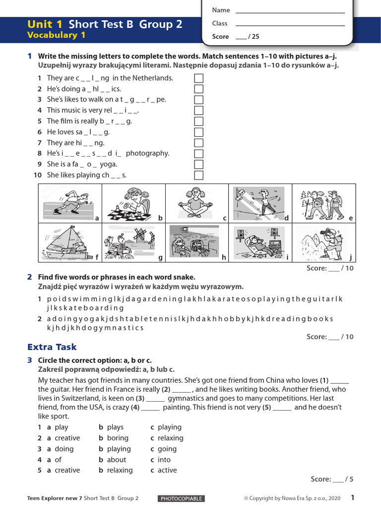 TeenExplnew U1 SHORT B gr2 | PDF