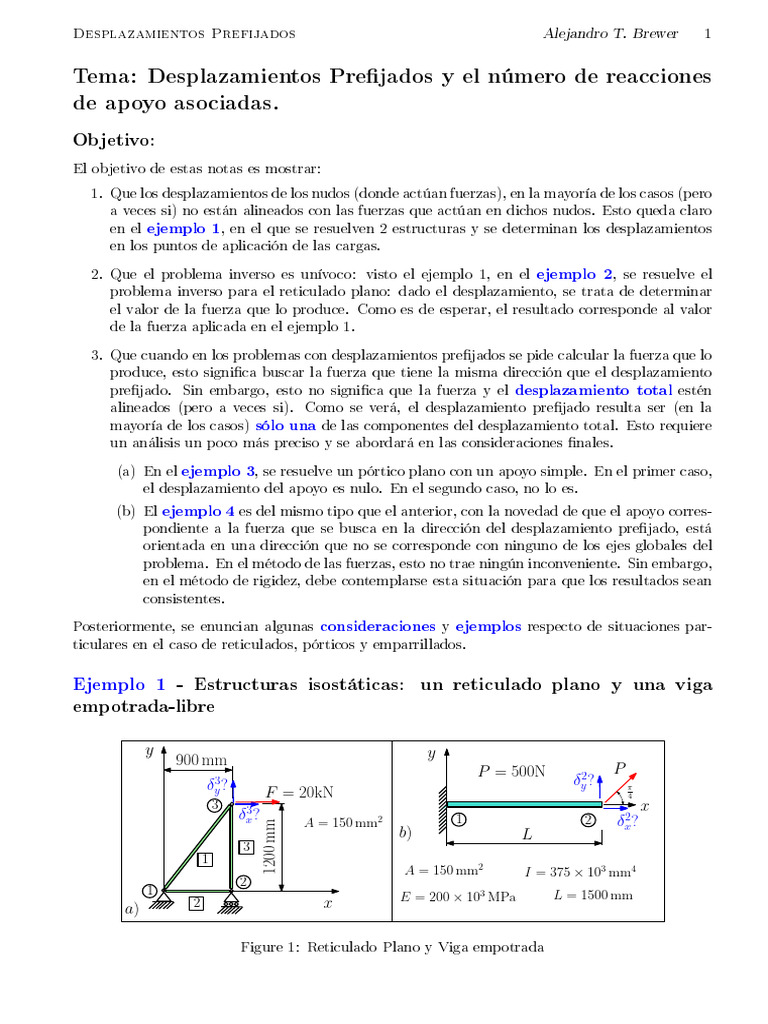 45 Desplazamientos - Prefijados y GDH | PDF | Fuerza | Ecuaciones