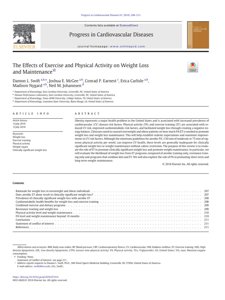 SWIFT, D. L. Et Al.. The Effects of Exercise and Physical Activity On ...