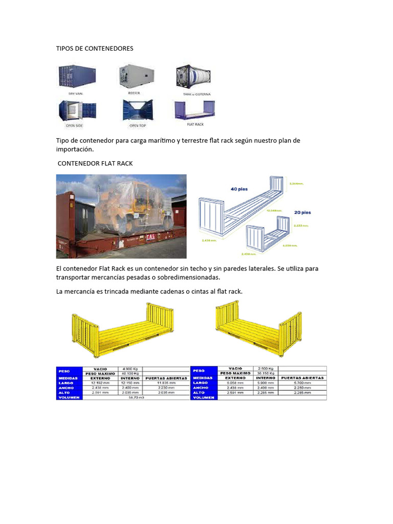 Contenedores Flat Rack: Guía Básica | PDF