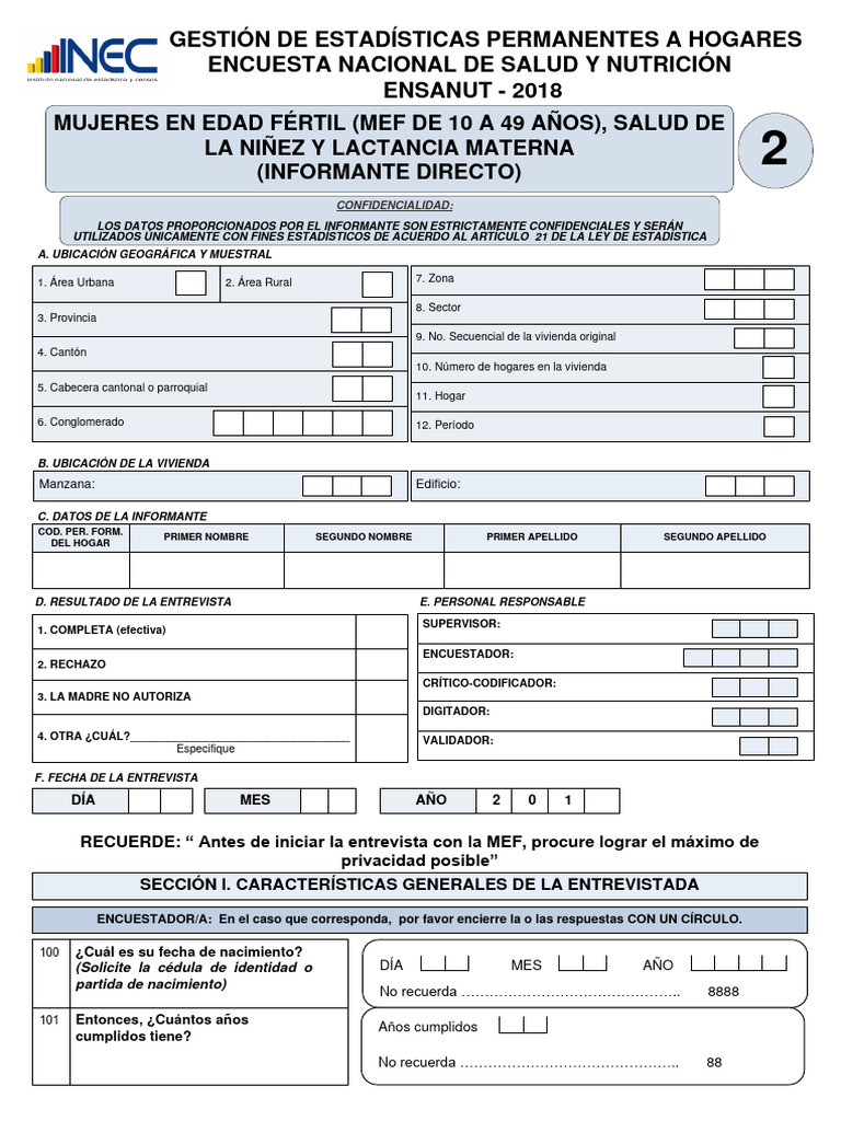 Formulario Mef | Descargar gratis PDF | Amamantamiento | La leche materna