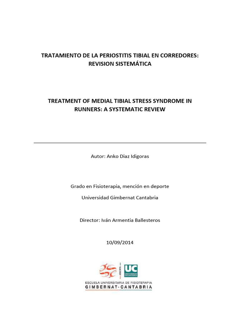 Tratamiento de Periostitis Tibial en Corredores | PDF | Hueso | Medicina CLINICA