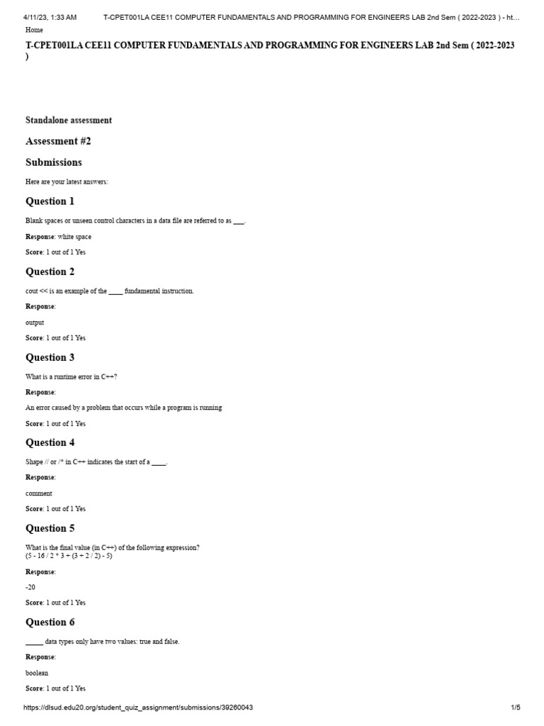 Assignment 2 - COMP FUND - Take 2 | PDF | Information Technology | Computer Engineering