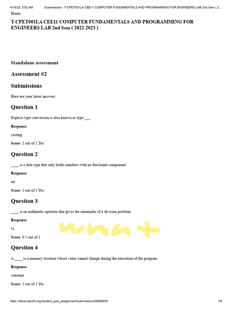 Comp Fund Take 1 | PDF | Computer Program | Programming
