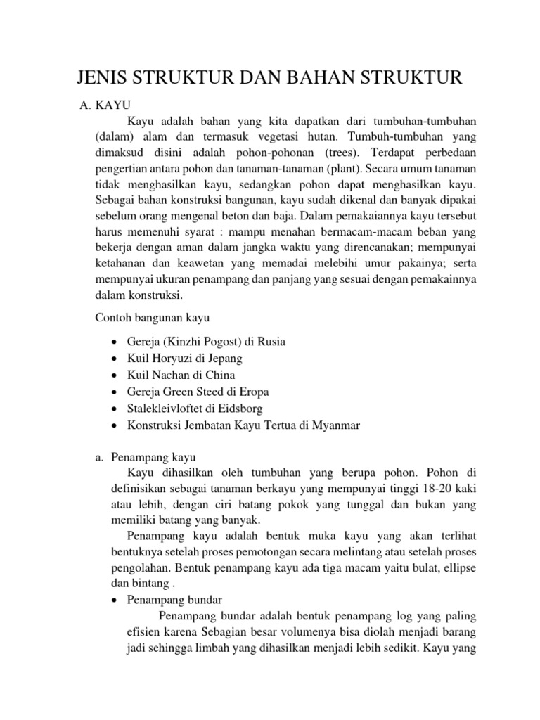 Jenis Struktur Dan Bahan Struktur | PDF
