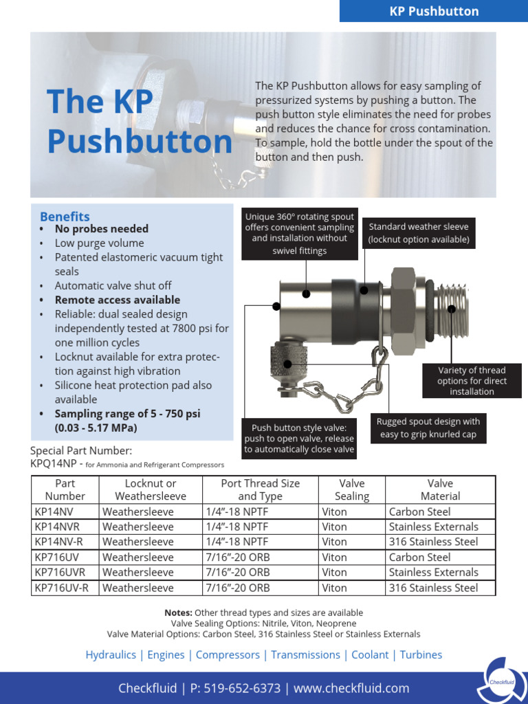 The KP Pushbutton: Benefits | PDF | Valve | Machines