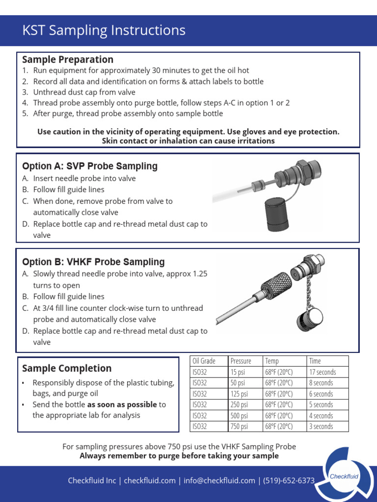 KST Sampling Instructions | PDF