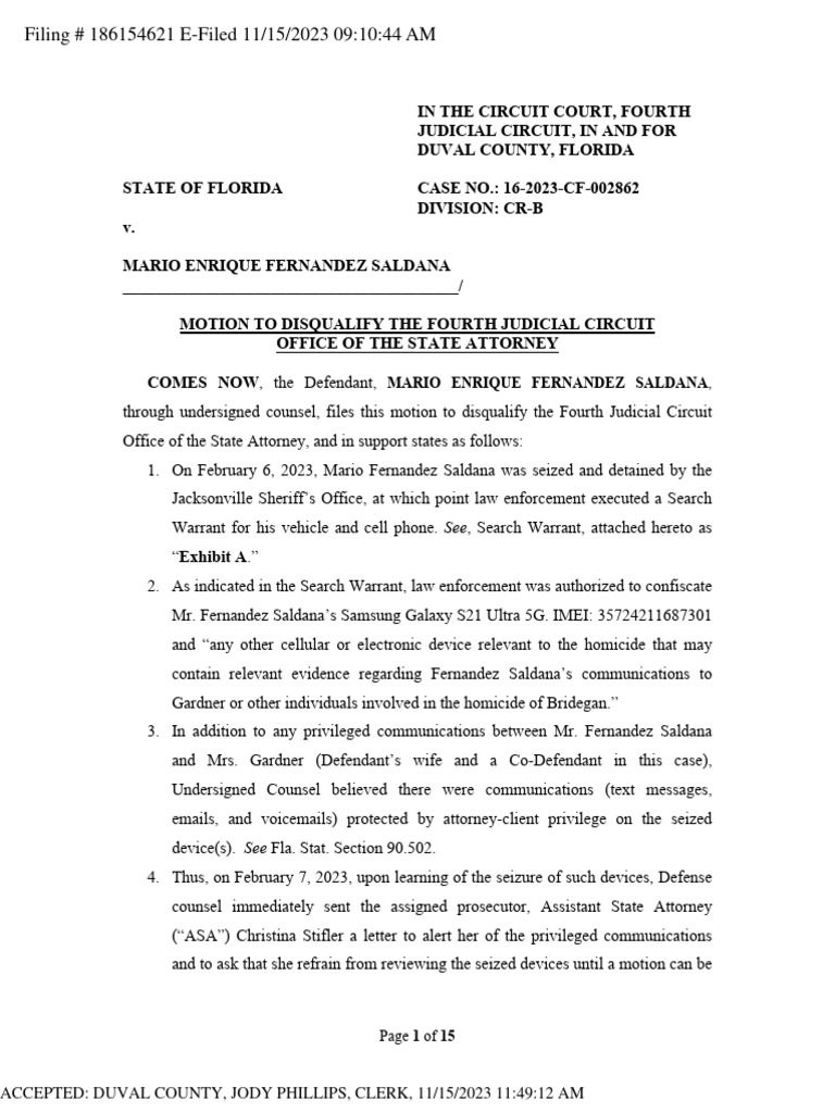 Motion To Disqualify SAO | PDF | Search Warrant | District Attorney Motion To Disqualify SAO | PDF | Search Warrant | District Attorney