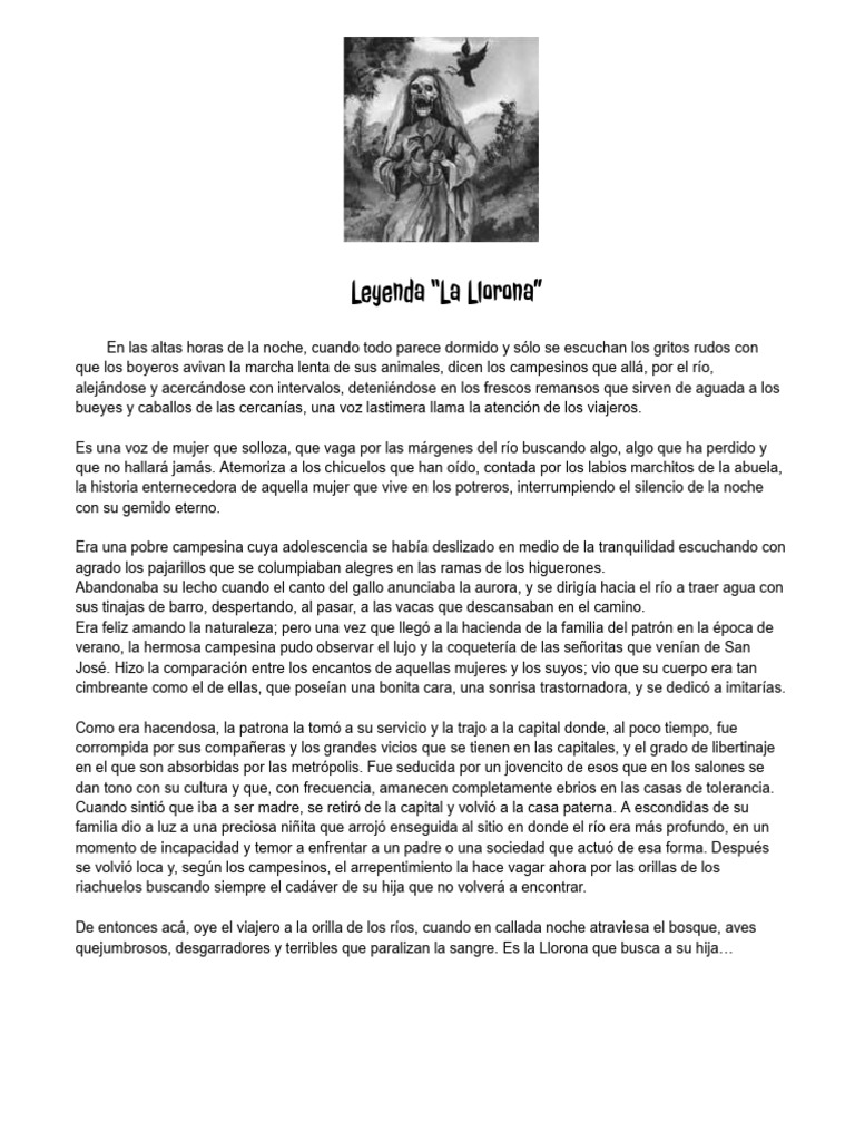 La Llorona: Leyenda Nicaragüense | PDF