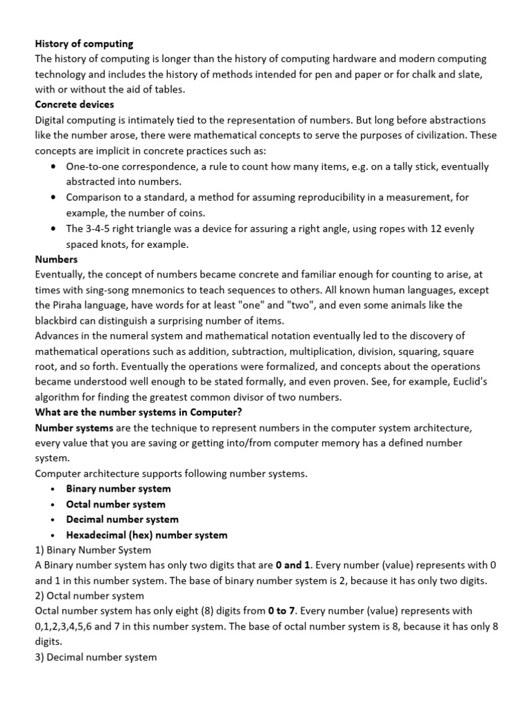 History of Computing | PDF | Elementary Mathematics | Computing