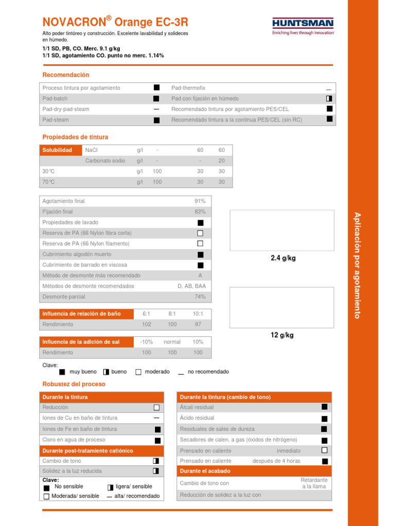 Novacron Orange EC-3R (TDS) e | PDF | Sal (química) | Elementos químicos