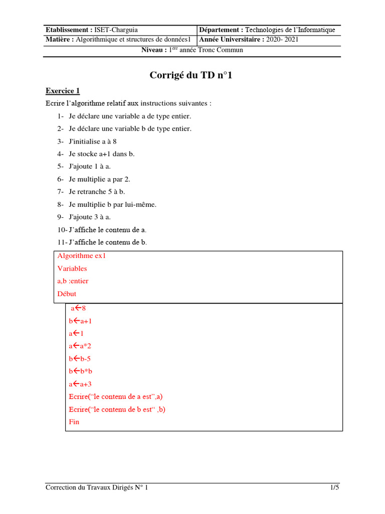 Correction des Travaux Dirigés N° 1 | PDF | Rayon (géométrie) | Pi