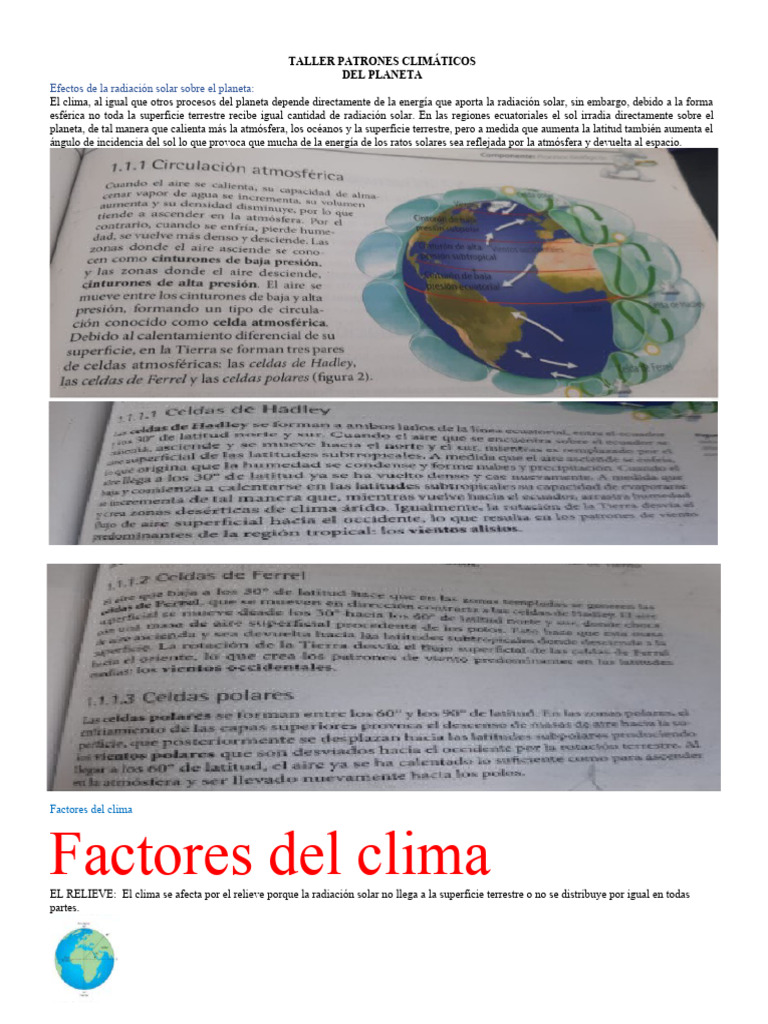 Taller patrones climáticos del planeta | PDF | Clima | Tierra